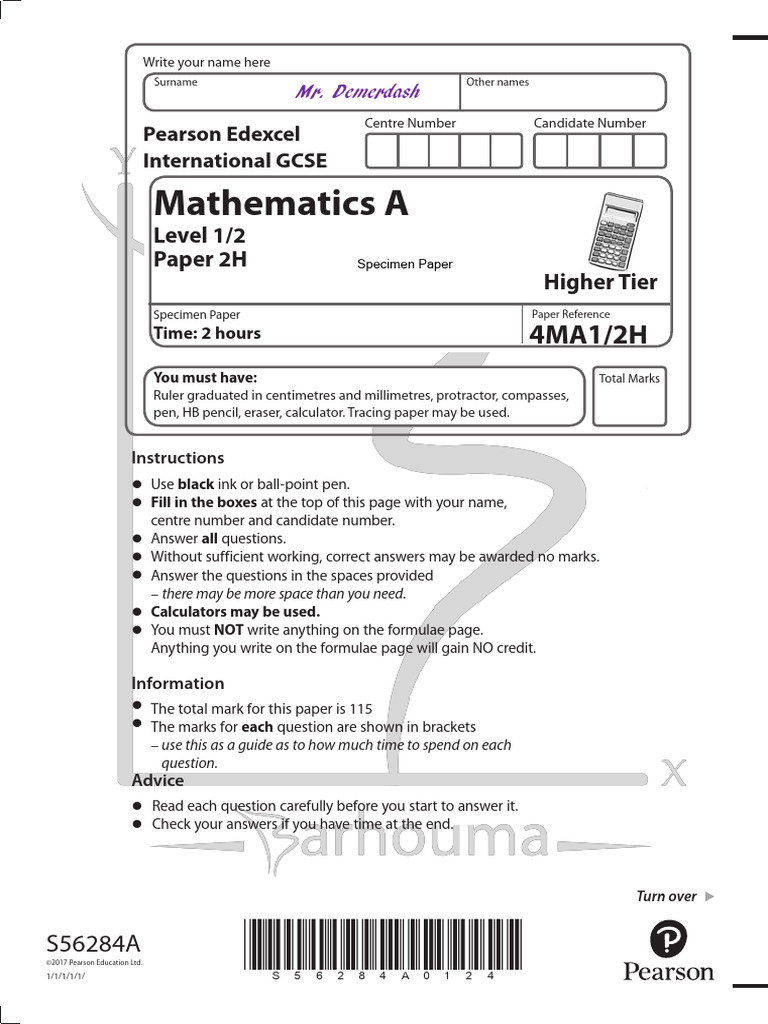 2h Past Papers #2 | PDF | Area | Elementary Geometry