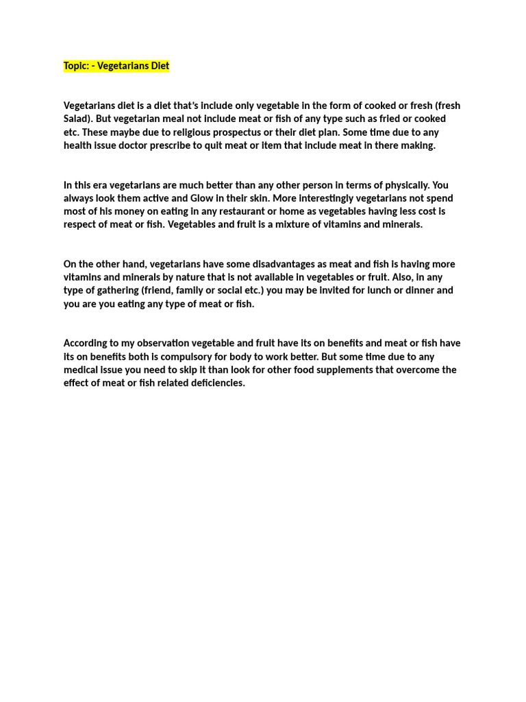 Topic Diet | PDF