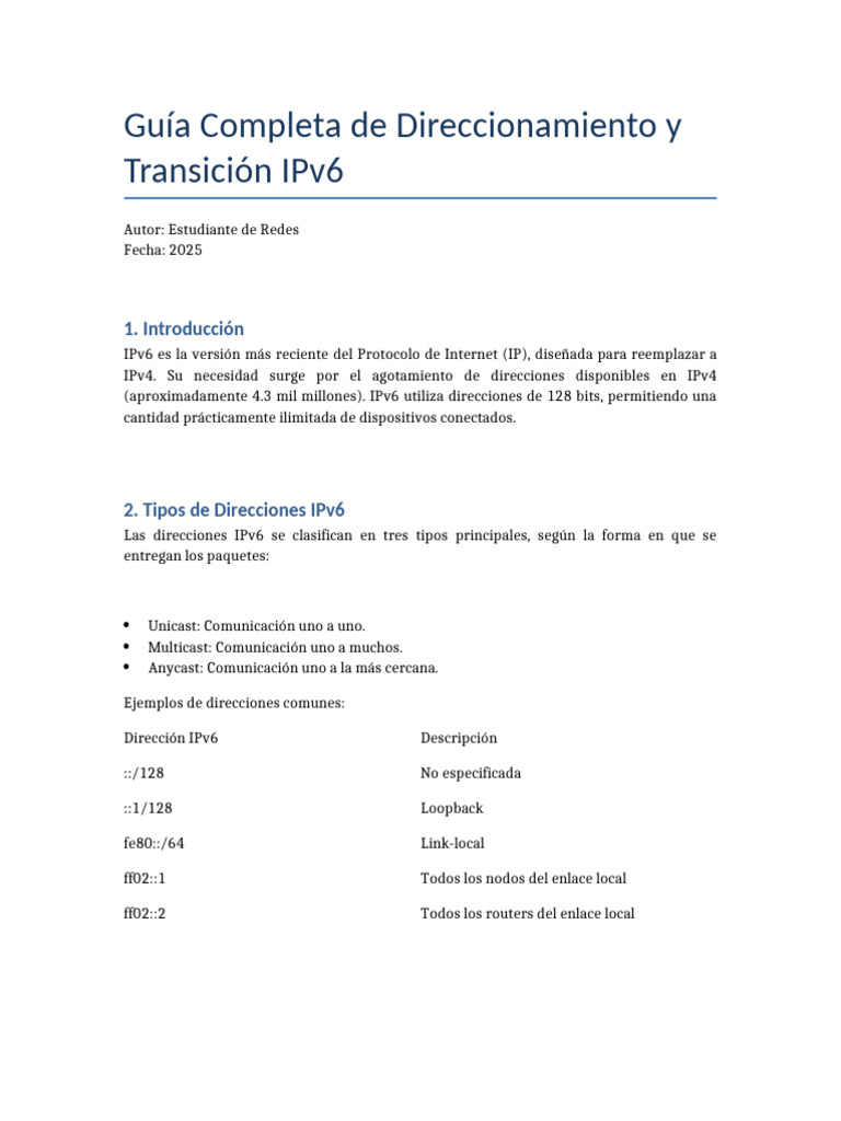 Guia Extendida IPv6 1 | PDF