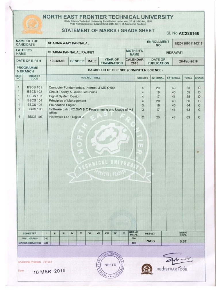 BSC Computer Results | PDF