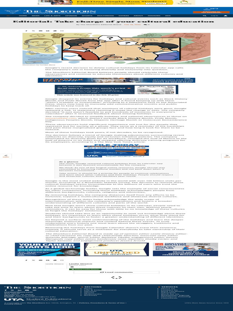 Editorial Take Charge of Your Cultural Education Editorials | PDF ...