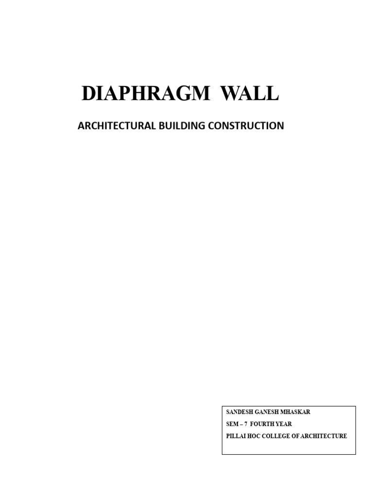 Diaphragm Wall in Building Construction | PDF