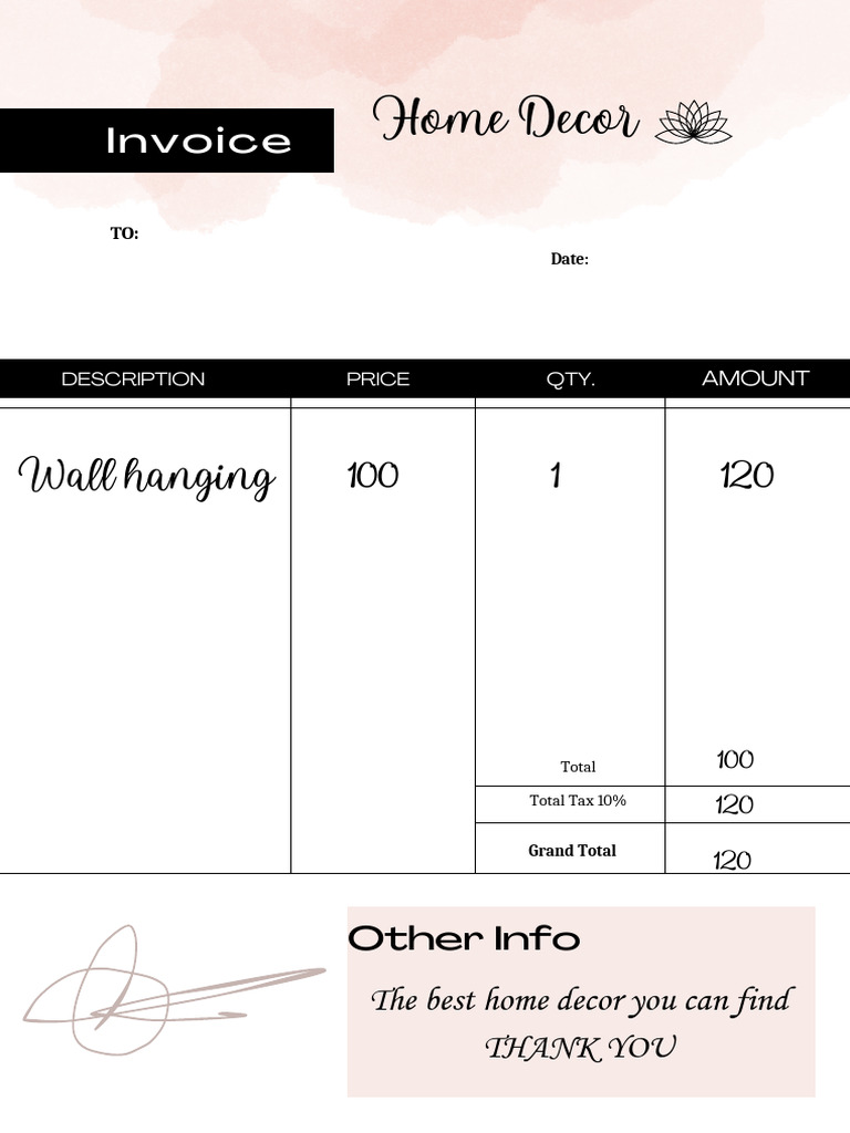 Elegant Professional Wellness Coaching Invoice | PDF