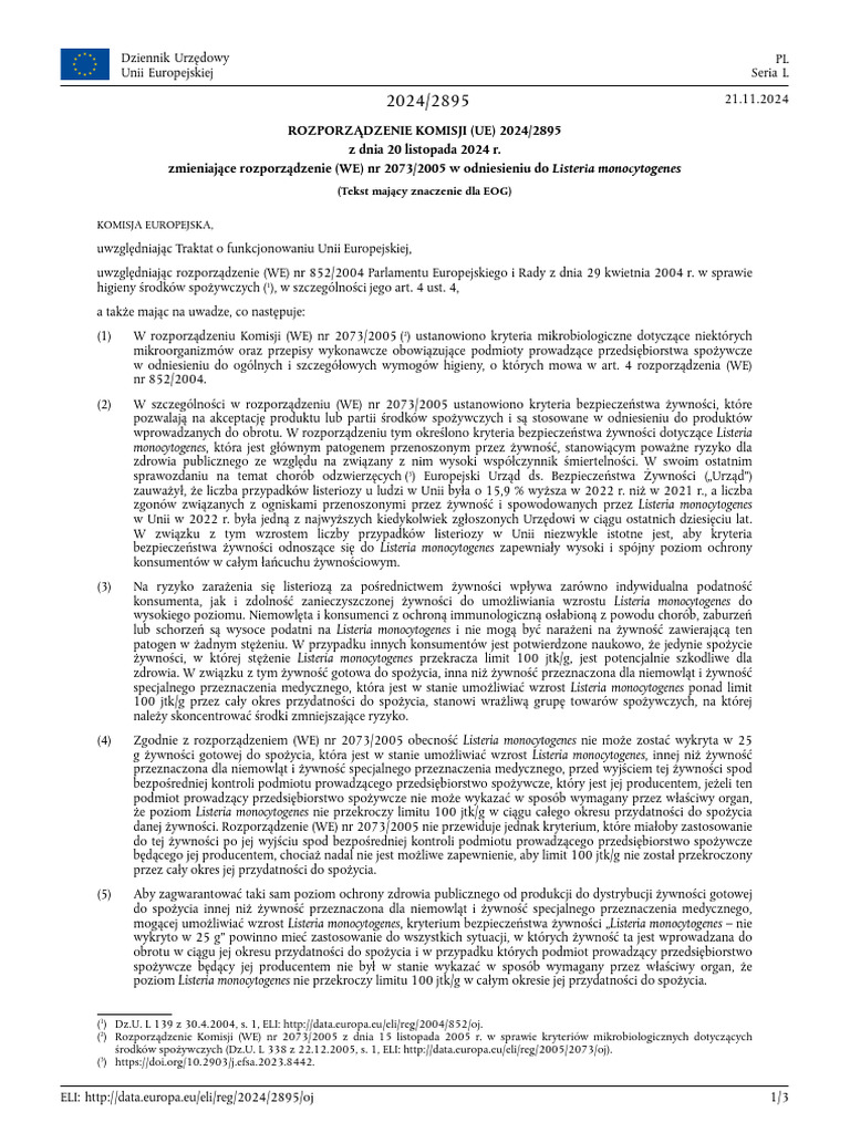 Listeria Monocytogenes W Ywno Ci Gotowej Do Spo Ycia 1741180603 | PDF