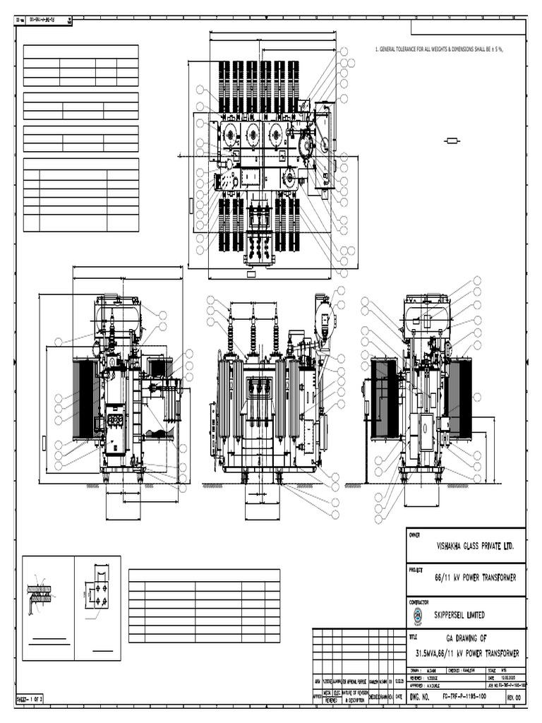 GA drawing | PDF | Transformer | Equipment