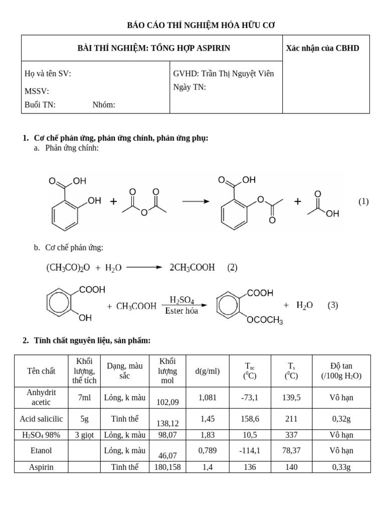 Aspirin Nhóm 4 - L01 | PDF