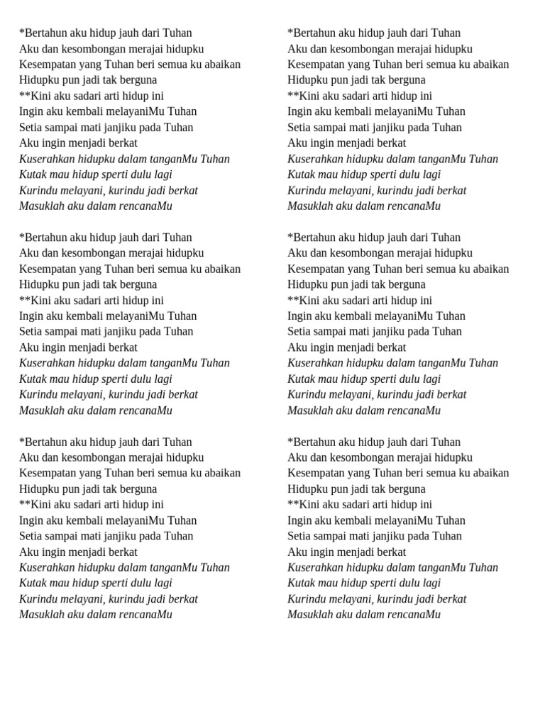 Aku Ingin Jadi Berkat | PDF