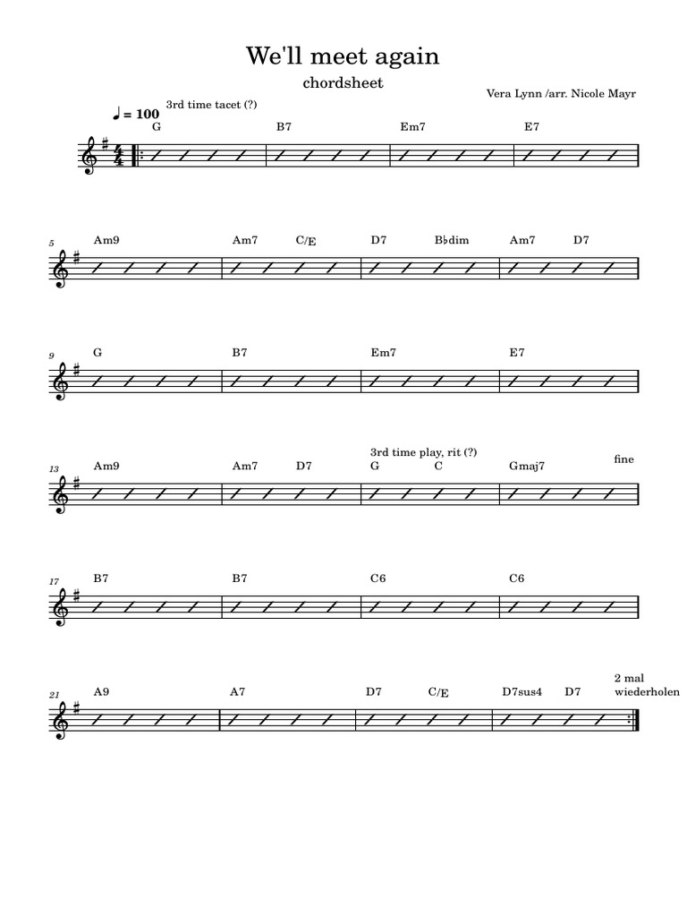 We'Ll Meet Again - Leadsheet | PDF