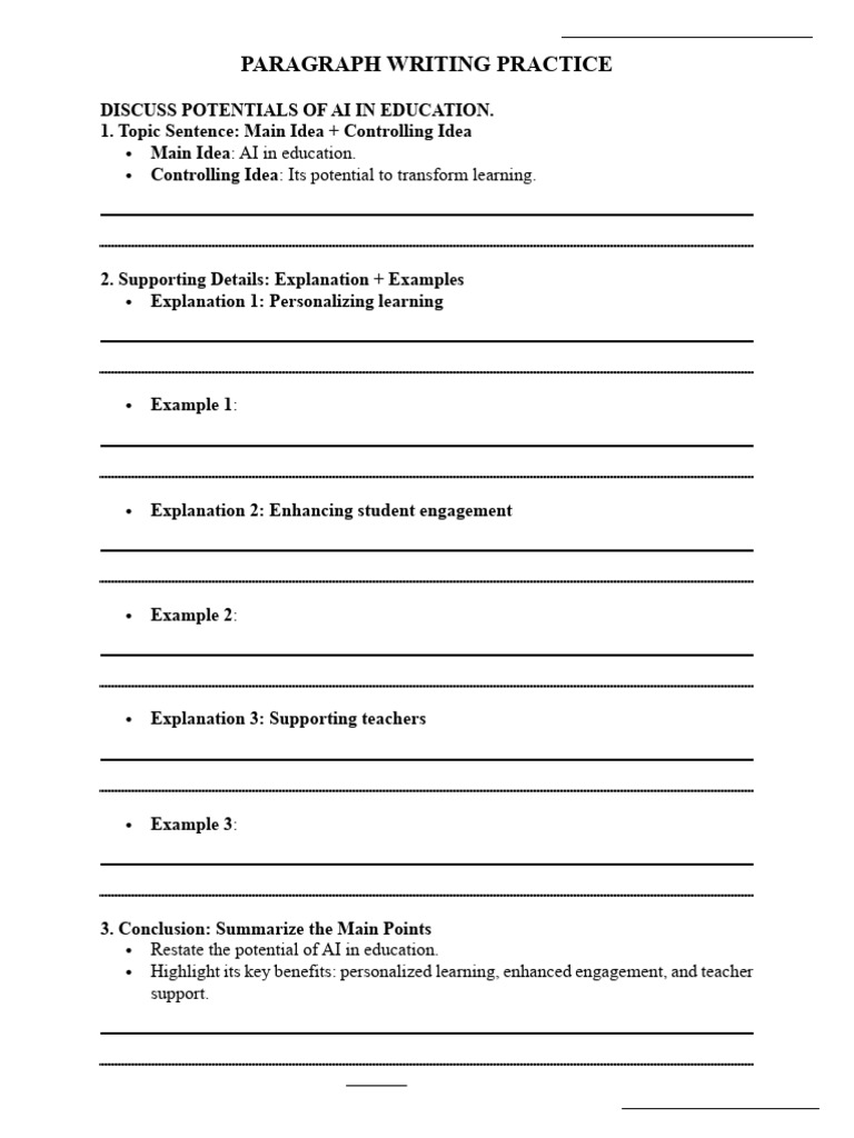 Paragraph Writing Practice | PDF