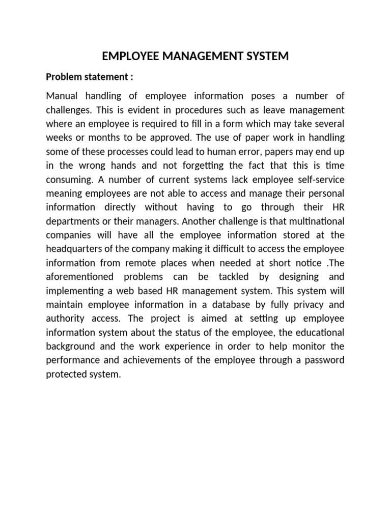 Employee Management System | PDF | User (Computing) | Login