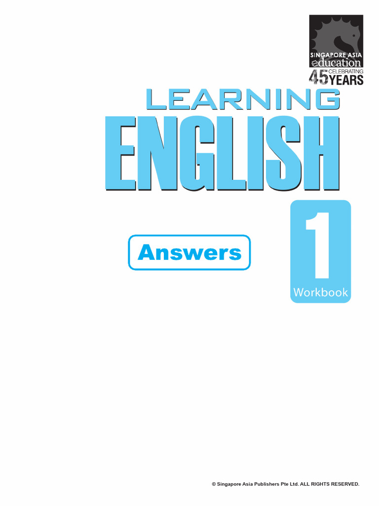 P1 Learning English Workbook - Answer Keys | PDF