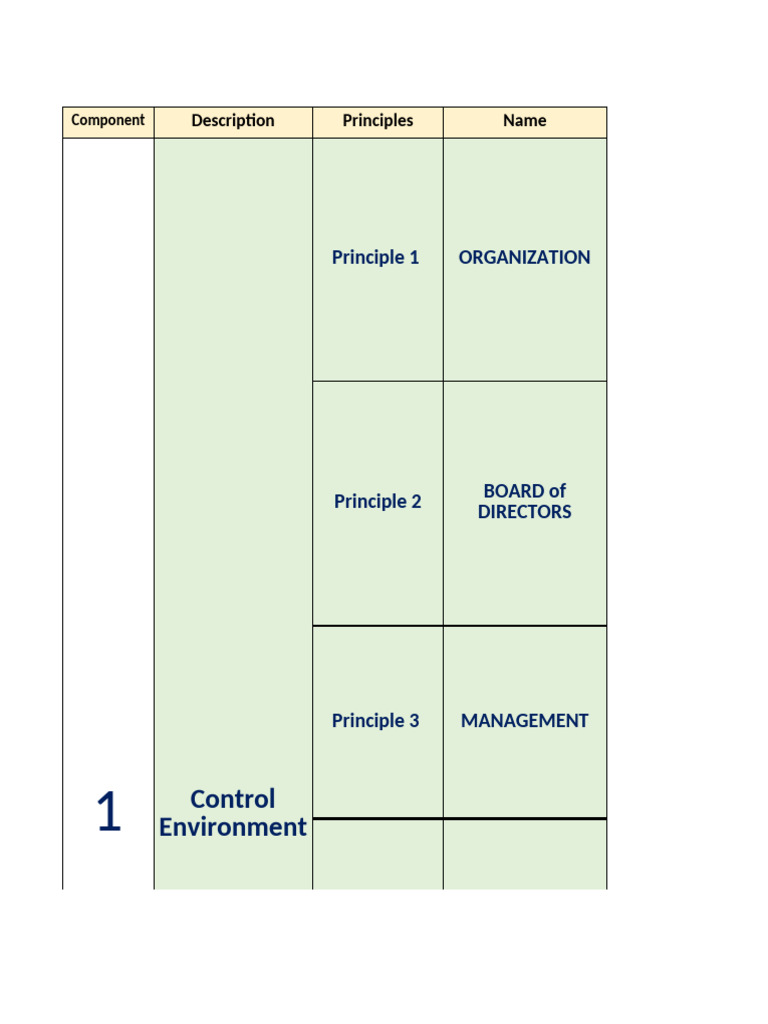 VDraft - COSO Components List | PDF | Risk | Internal Control