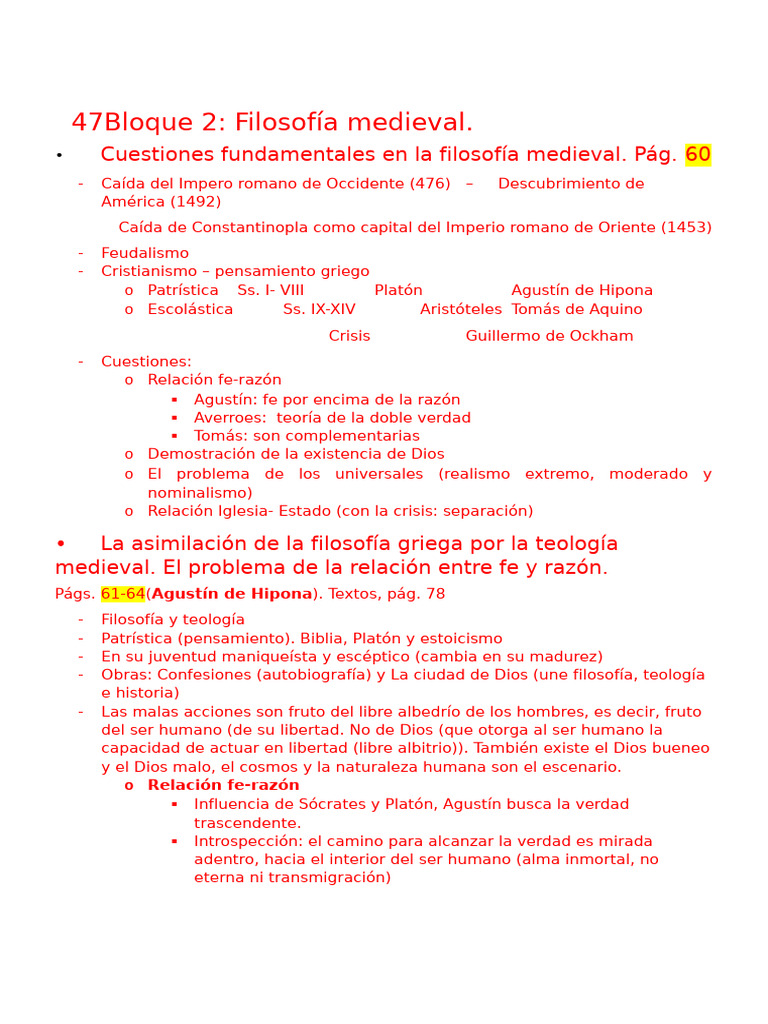 Bloque 2 Filosofía Medieval | PDF | Filosofia Medieval | Razón