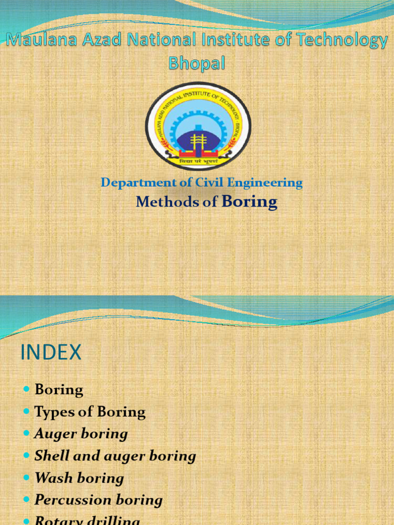 Overview of Boring Methods in Civil Engineering | PDF | Pipe (Fluid ...