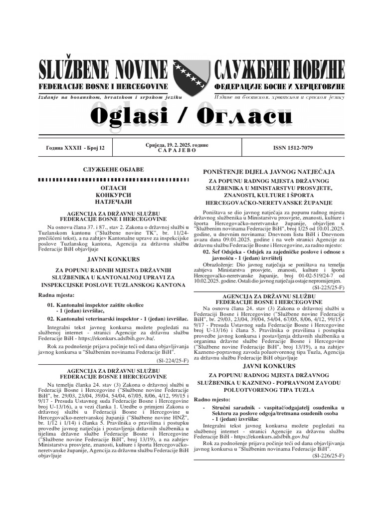 Slu@Bene Objave: Poni (Tenje Dijela Javnog Natje Aja | PDF