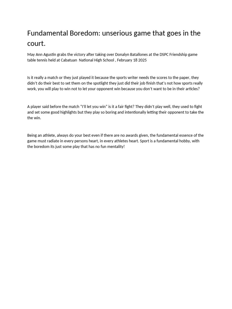 Fundamental Boredom | PDF