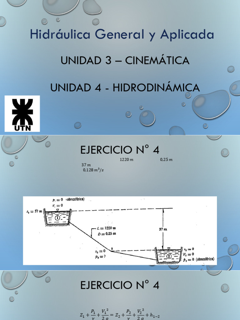 Unidad 03 y 04 - Cinematica e Hidrodinamica - P2 | PDF | Tecnologías de gas | Líquidos
