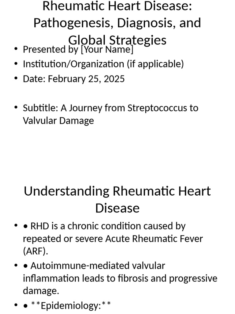 Enhanced Comprehensive RHD Presentation | PDF | Cardiovascular Diseases ...