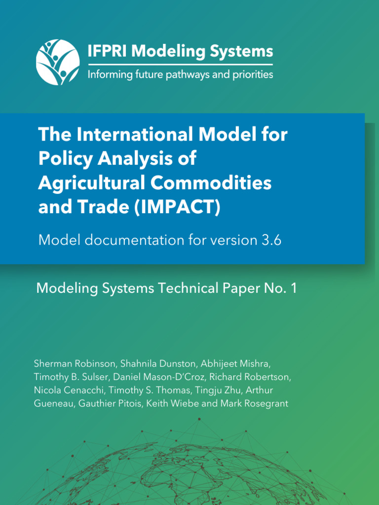 IMPACT Model Description For Version 3 6 | PDF | Scenario Planning ...