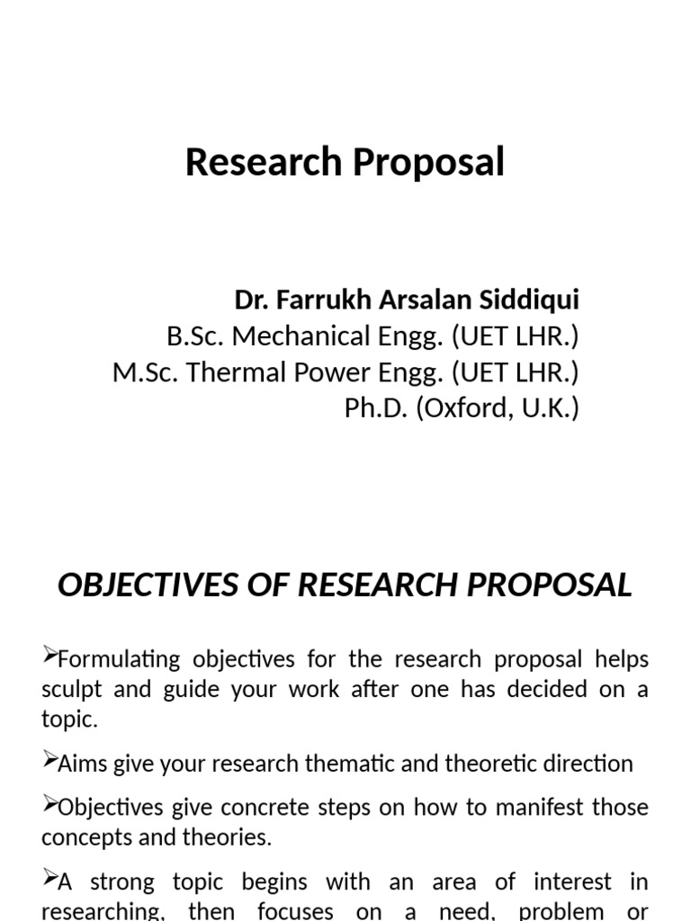 Research Proposal - Dr. F. A. Siddiqui | PDF | Behavioural Sciences | Cognitive Science