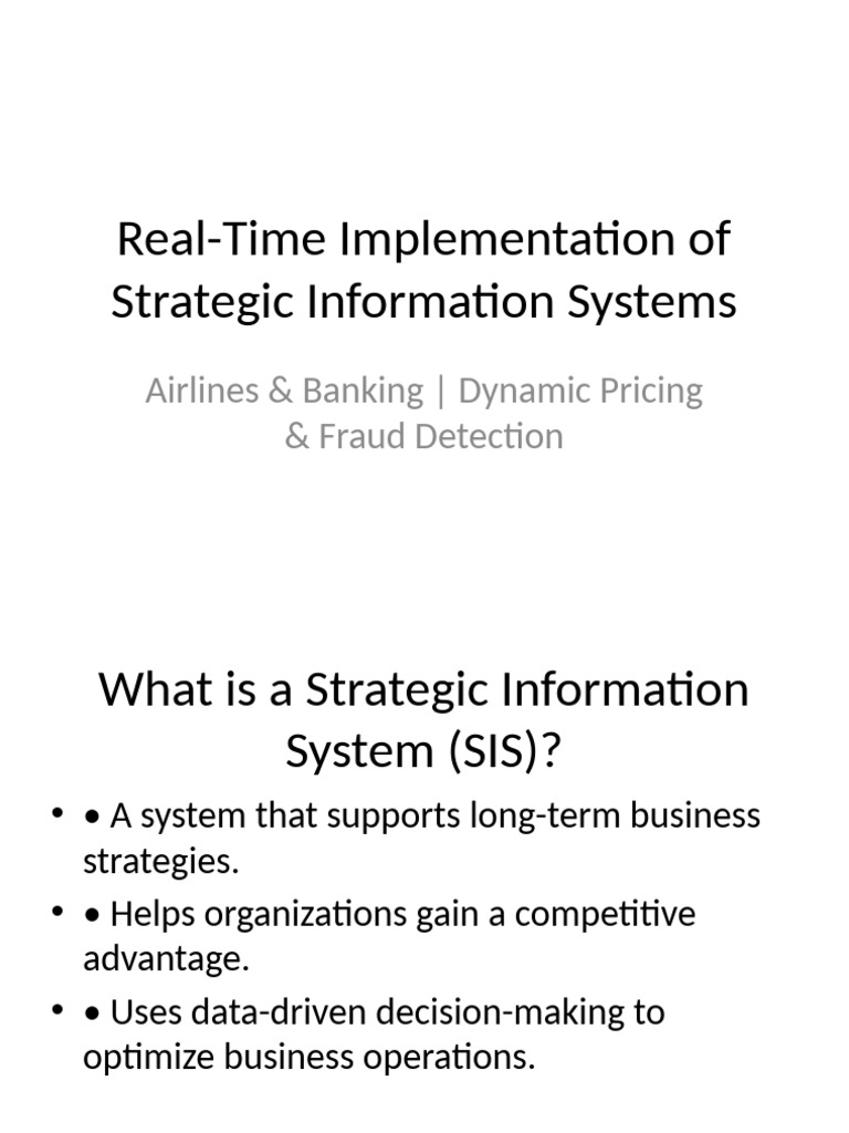 SIS RealTime Applications | PDF