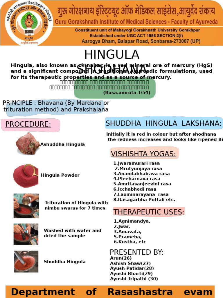 Benefits and Shodhana of Hingula | PDF