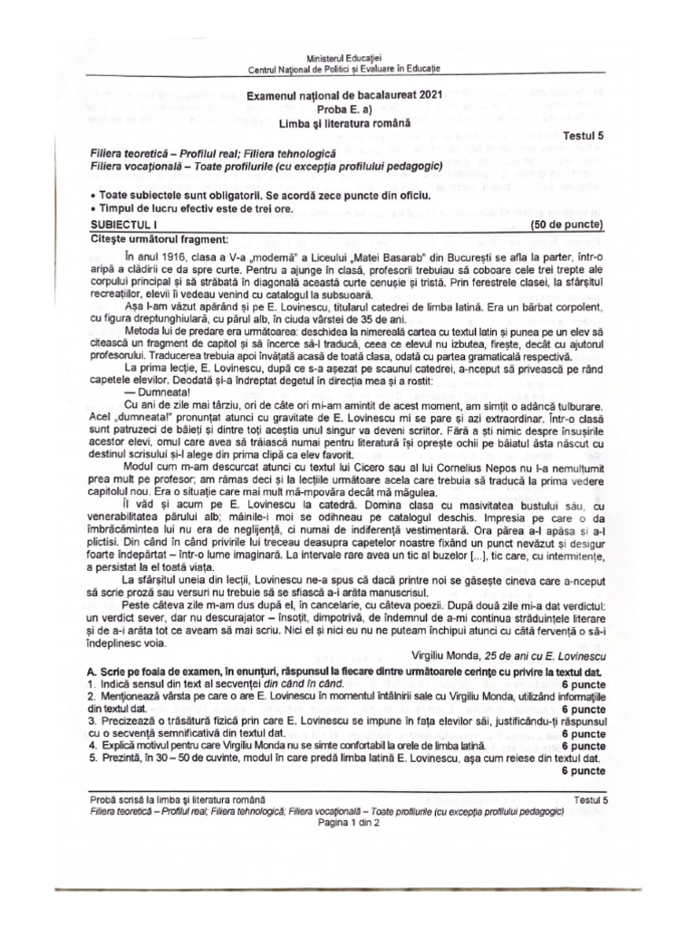 Exemplu de Text Argumentativ + Teorie (Sub 1B-BAC) | PDF