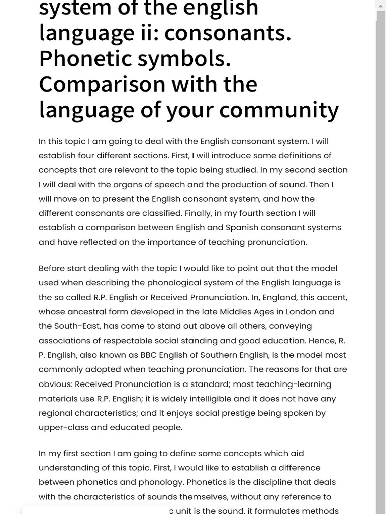 English Consonant System Explained | PDF | Larynx | Consonant