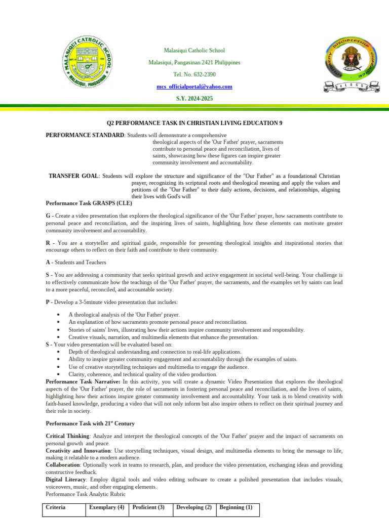 q2 - Performance Task in Cle 9 | PDF | Multimedia | Creativity