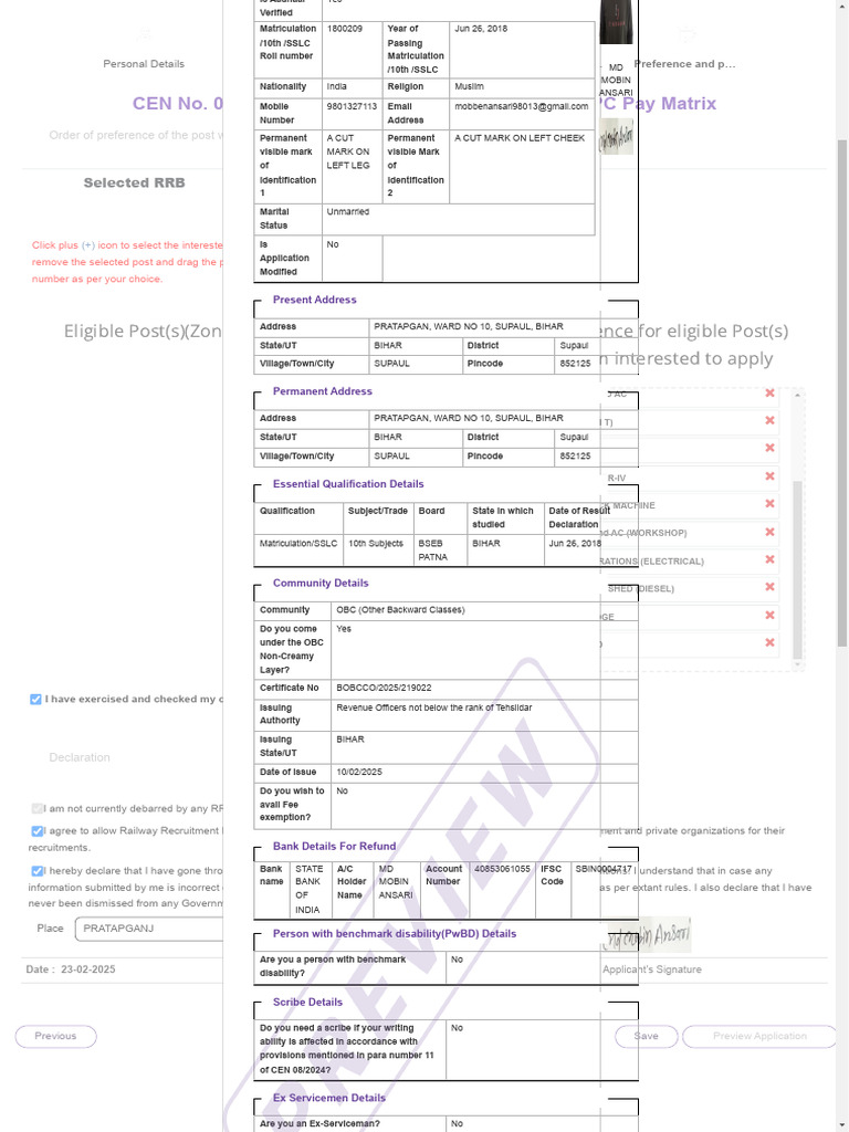 RRB - Candidate Apply Multipost | PDF