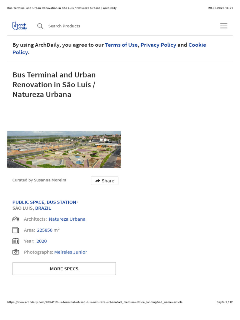 Bus Terminal and Urban Renovation in São Luís: Natureza Urbana ...