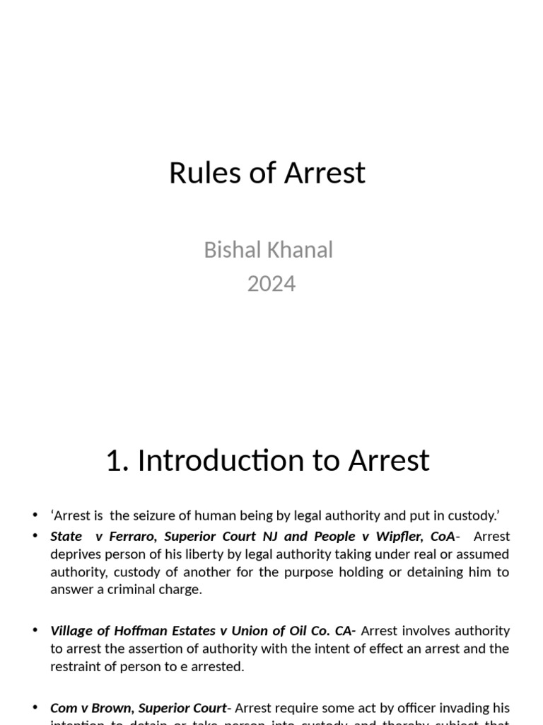 Understanding Arrest: Types and Legalities | PDF | Arrest | Arrest Warrant