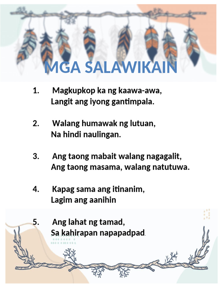 Mga Salawikain | PDF