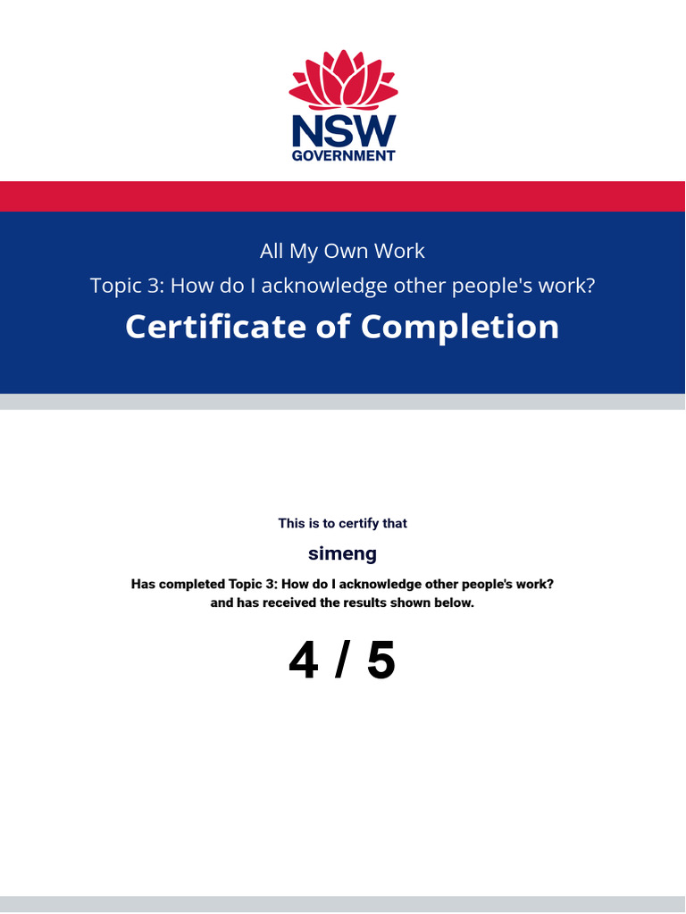 Certificate of Completion Topic 3 Simeng | PDF