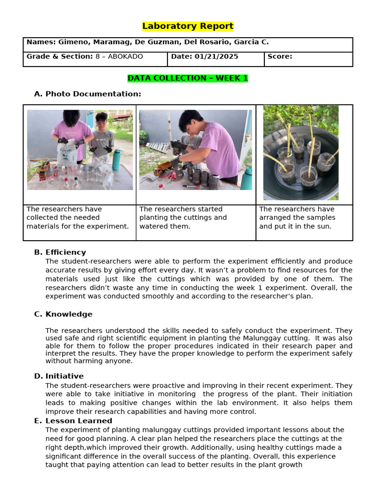 Laboratory-Report-Data-Collection 2 | PDF | Experiment