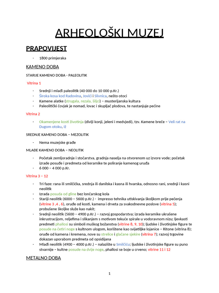 Arheološki Muzej | PDF