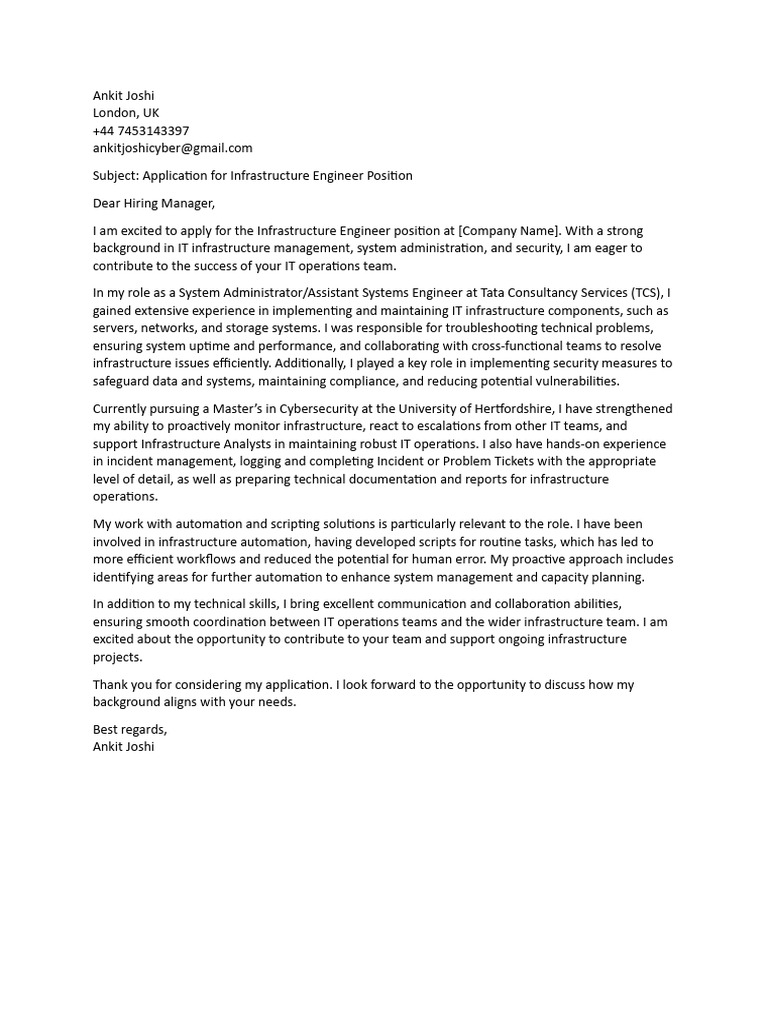Cover_letter_ankit_infrastructure | PDF