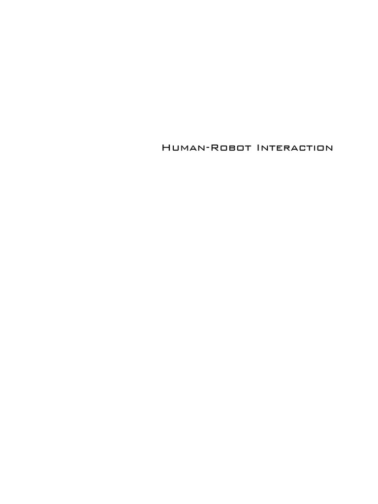 Chugo D. (Ed.) - Human-Robot Interaction - Libgen - Li | PDF | Intention