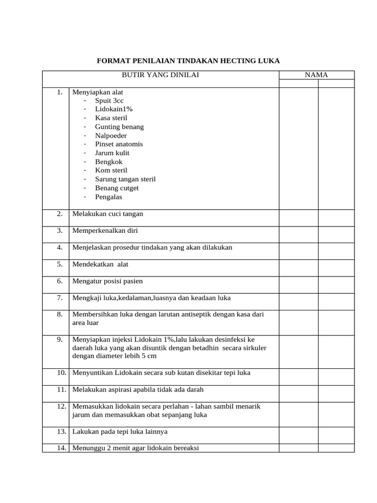 Sop Hecting Luka | PDF