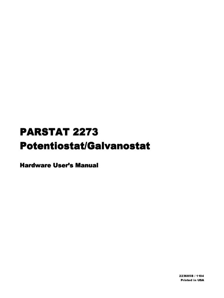02 PARStat-2273 User-Manual | PDF | Electrode | Anode