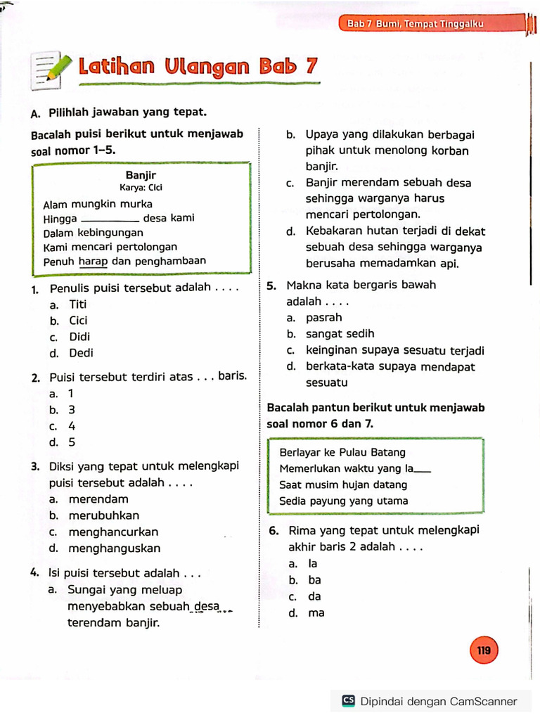 Latihan Ulangan Bi Bab 7 | PDF
