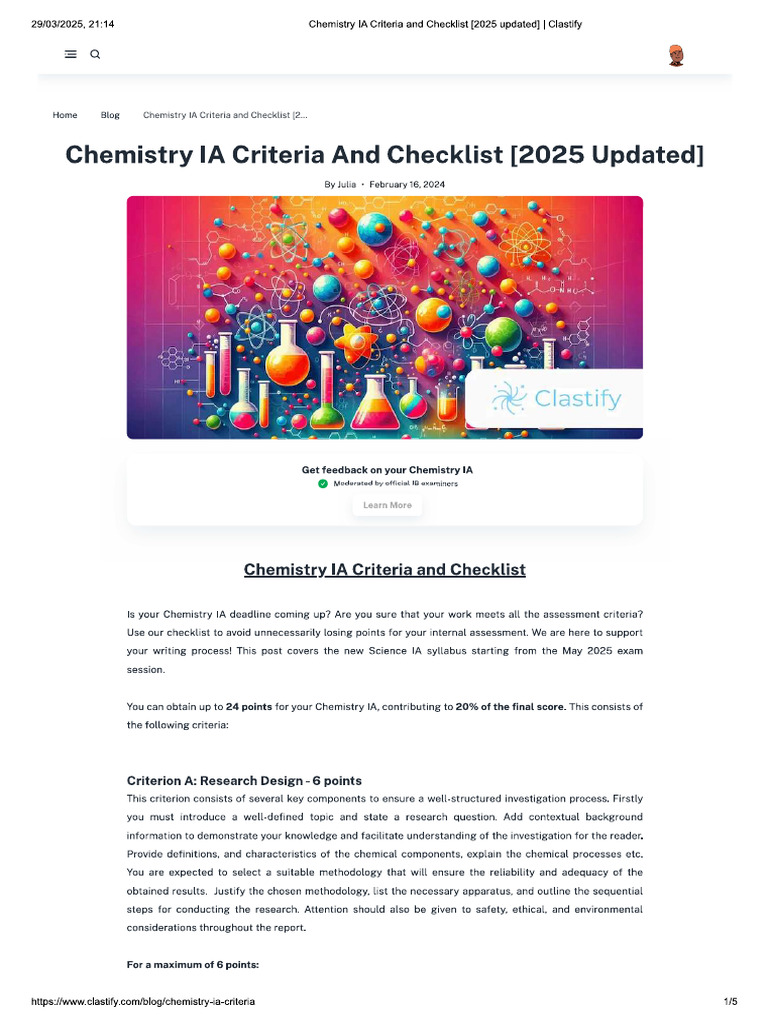 ib chemistry ia guide | PDF