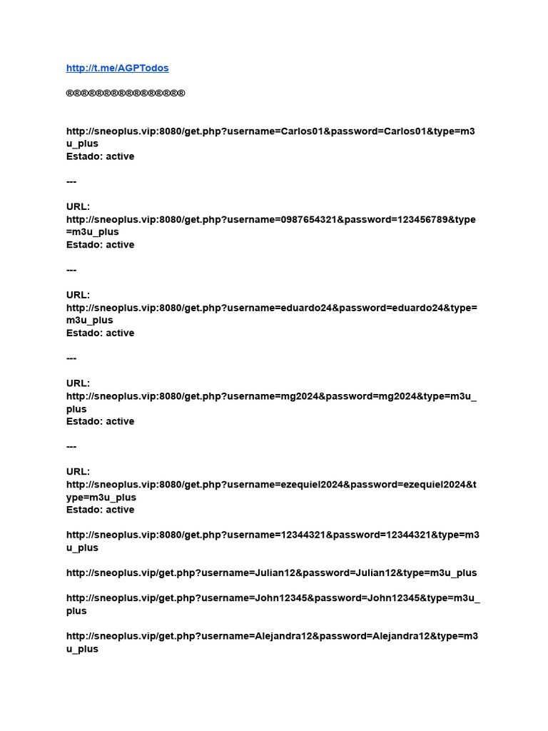 10 Listas M3u Sneoplus | PDF