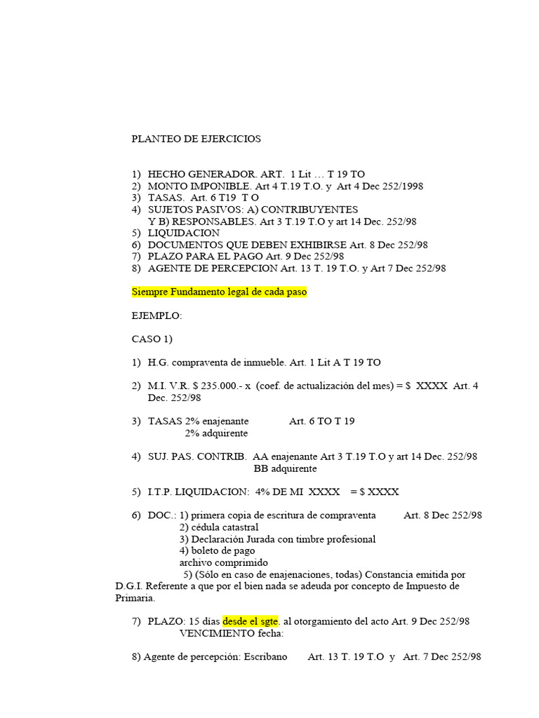 Ejercicios sobre ITP 1 y 2 | PDF