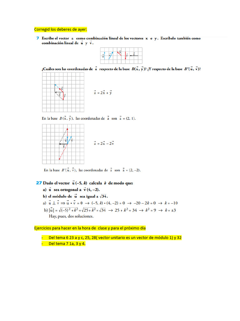 Ejercicios de Matemáticas para Clase | PDF