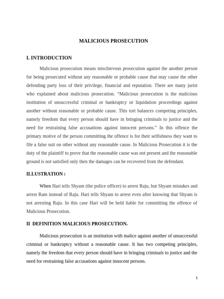 Understanding Malicious Prosecution | PDF | Malicious Prosecution ...