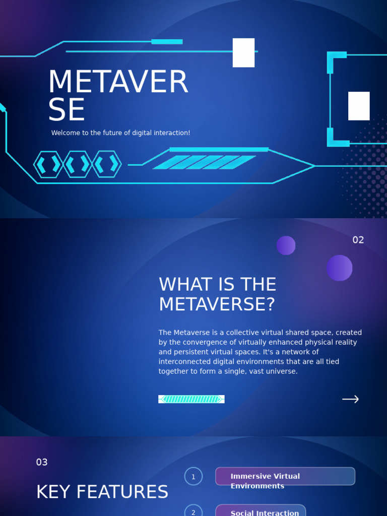 Purple Blue Gradient Futuristic Animated Metaverse Presentation | PDF ...