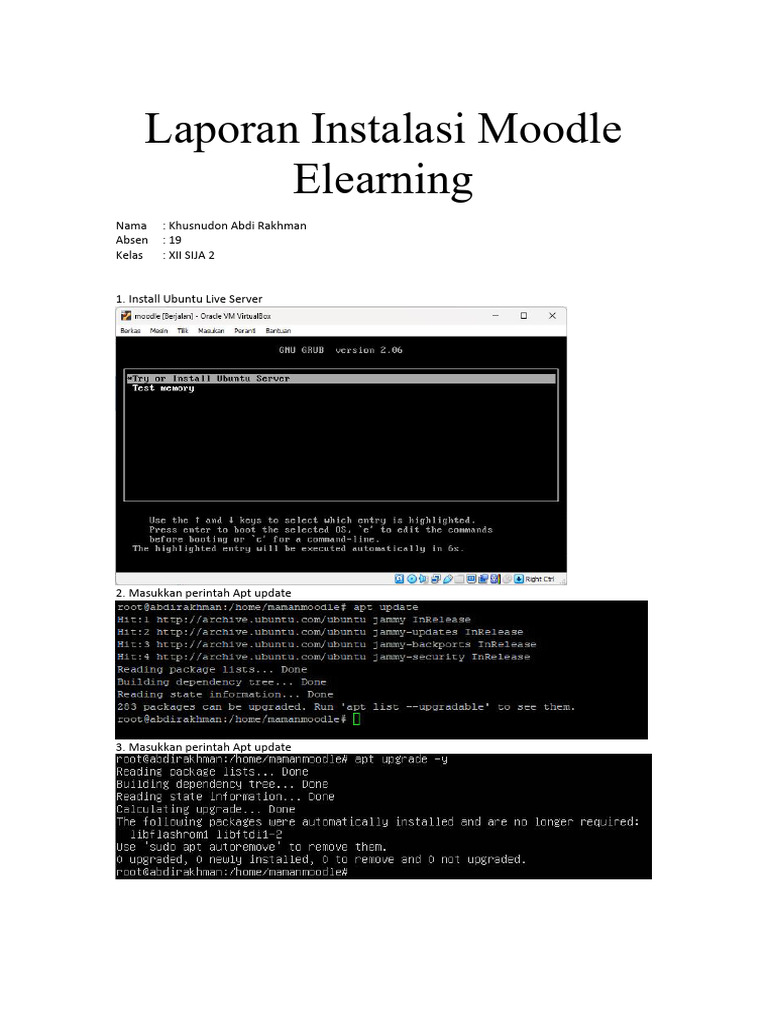 Laporan Instalasi Moodle Elearning | PDF