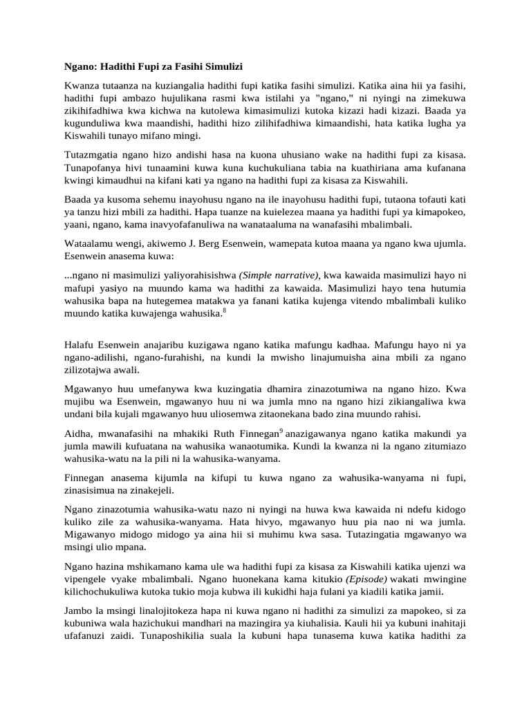 Hadithi Za Kimapokeo | PDF