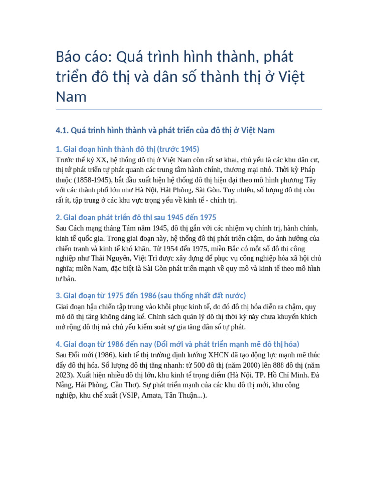 Bao Cao Do Thi Hoa Viet Nam-1 | PDF